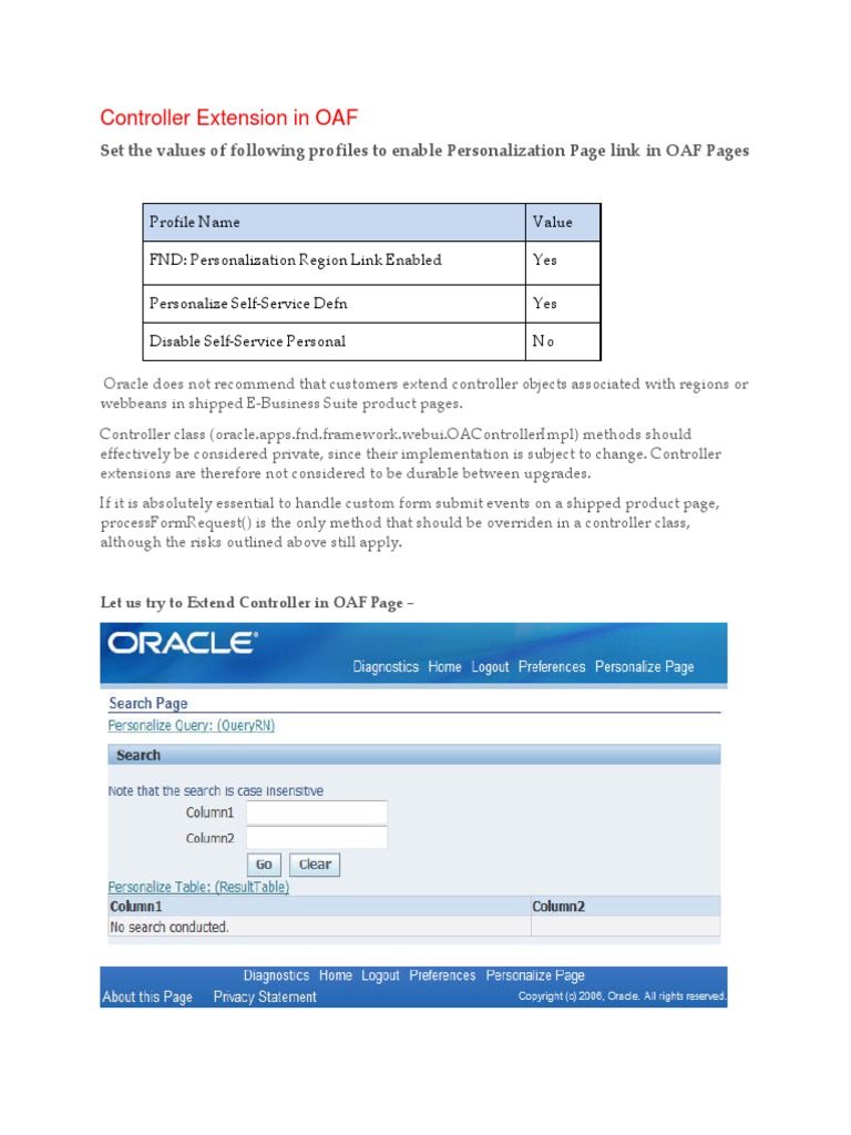 Controller Extension In Oaf Pdf Java Programming Language Computing Platforms
