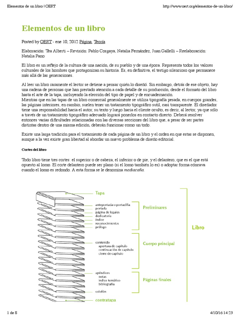 Elementos de Un Libro | PDF | Libros | Publicación