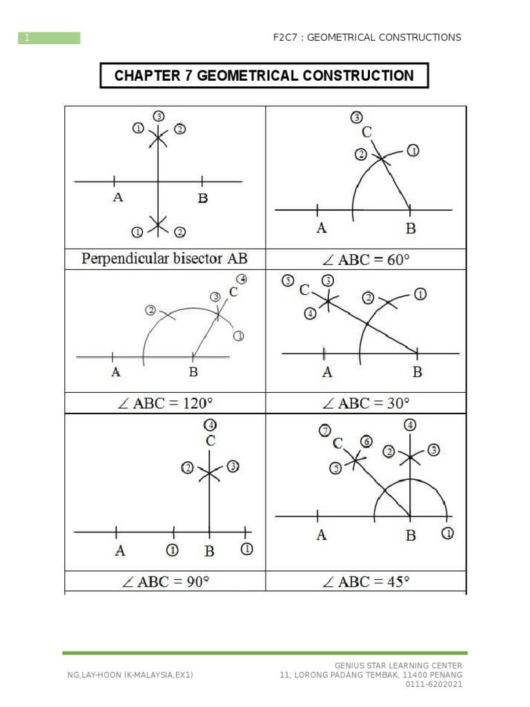 Chapter 7 Geometrical Construction: F2C7: Geometrical Constructions | PDF