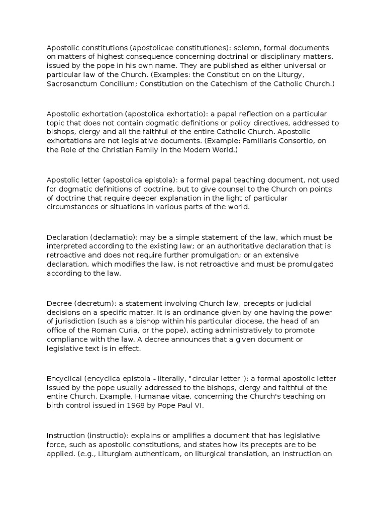 Apostolic Constitutions | PDF | Catholic Church | Pope