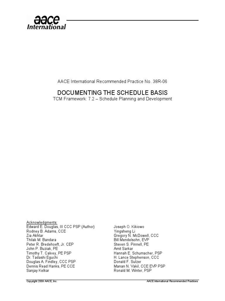 Schedule Basis | PDF | Building Information Modeling | Project Management