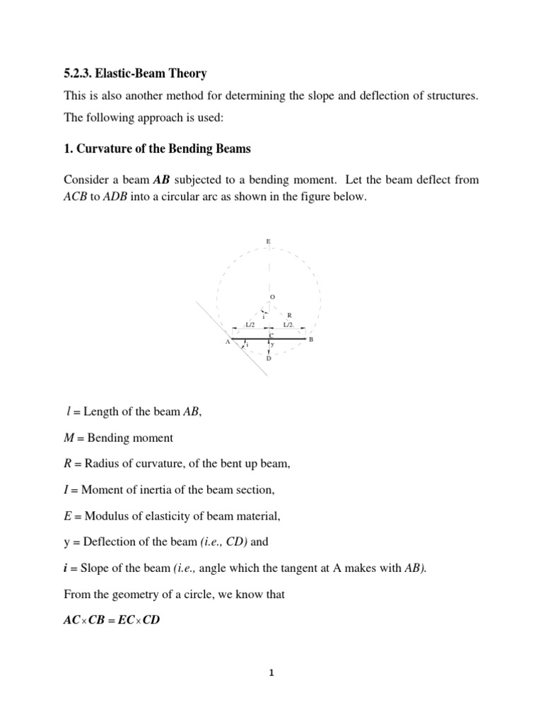 Structural Analysis 1 Elastic Beam Theory-1 | PDF | Beam (Structure ...