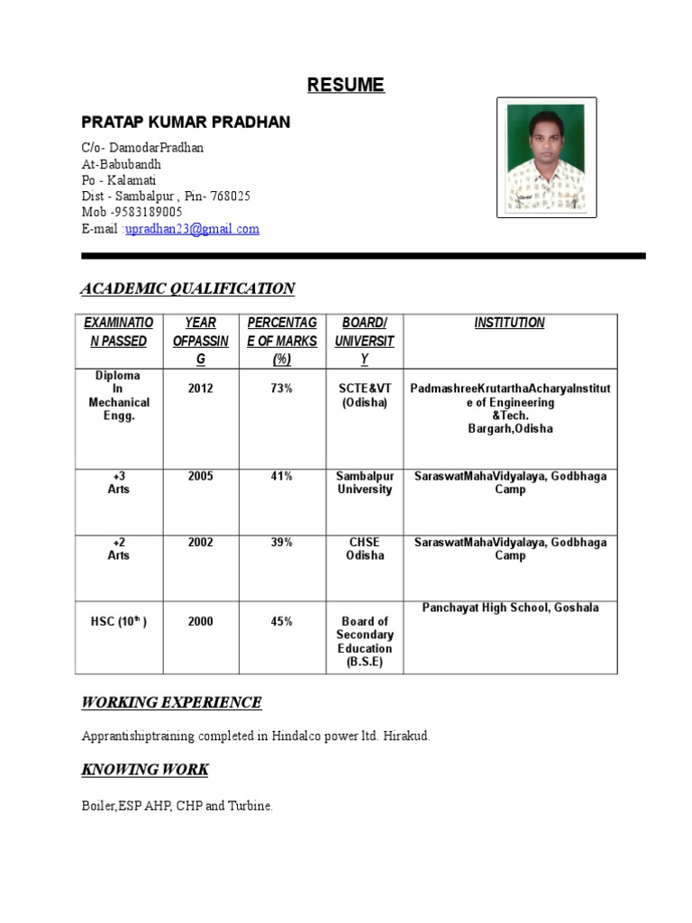 Pratap Kumar Pradhan's Resume | PDF | Technology & Engineering