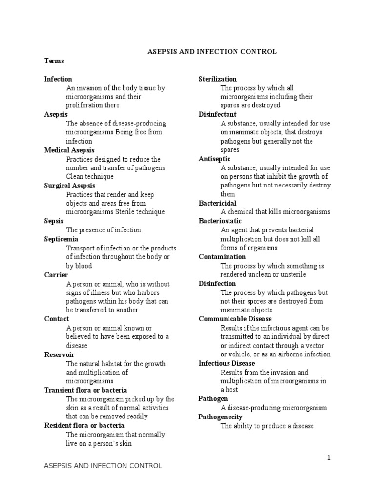 NCM 106 Skills Asepsis and Infection Control Final3 | PDF | Antibody ...