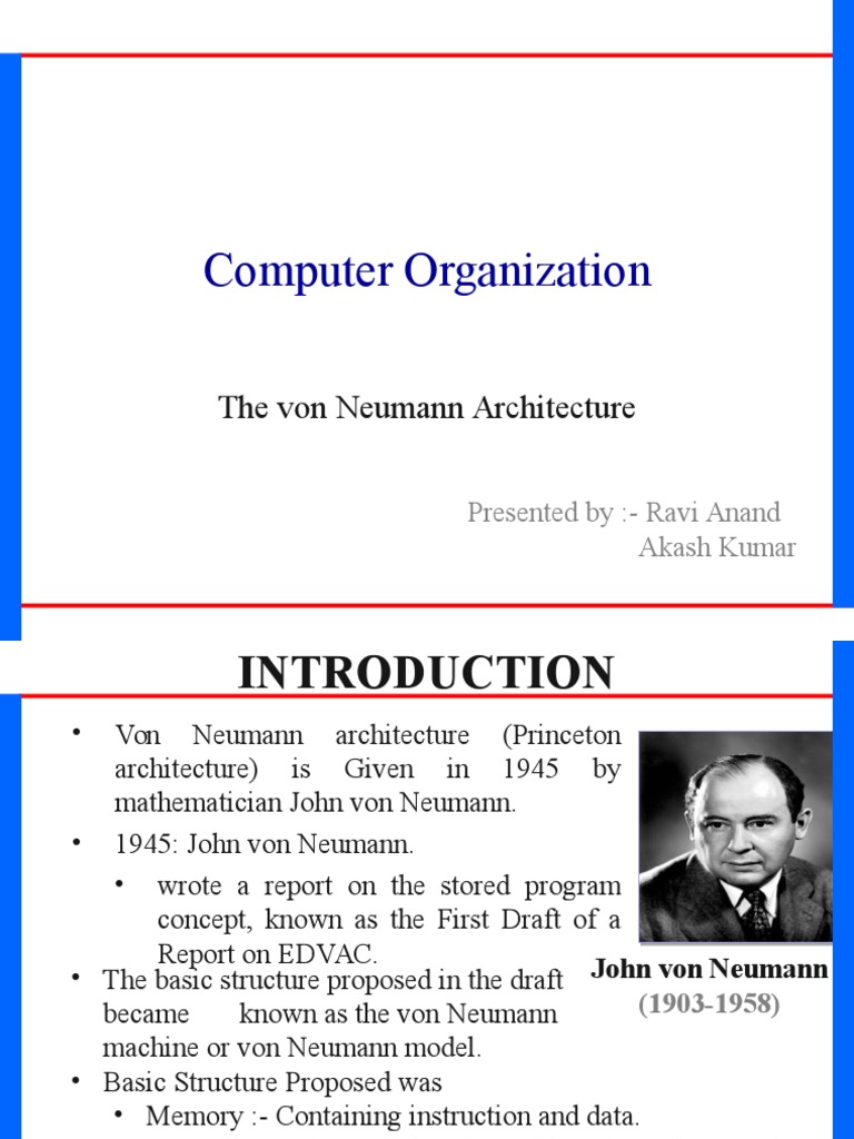 Overview of Von Neumann Architecture | PDF | Instruction Set | Computer ...