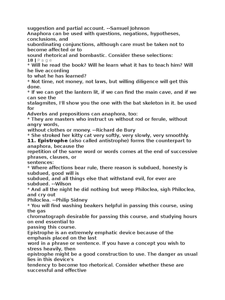 Conduplicatio and Anaphora Explained | PDF | Sentence (Linguistics ...