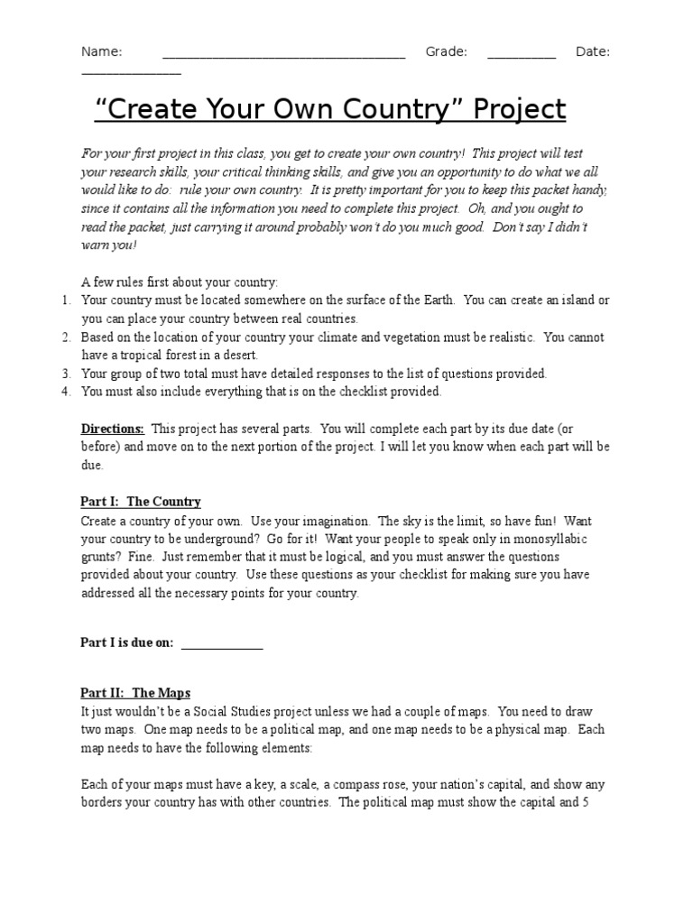 Create Your Own Country | PDF | Map | Climate