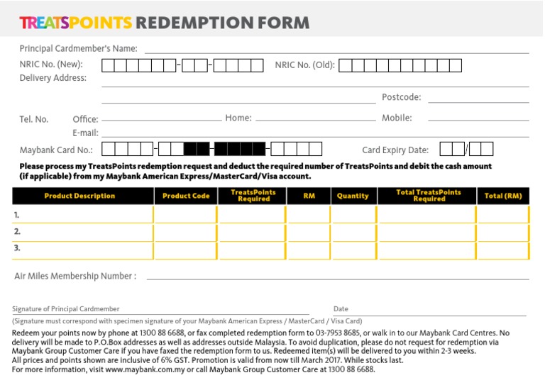 TPoints Redemption Form | PDF | Career & Growth