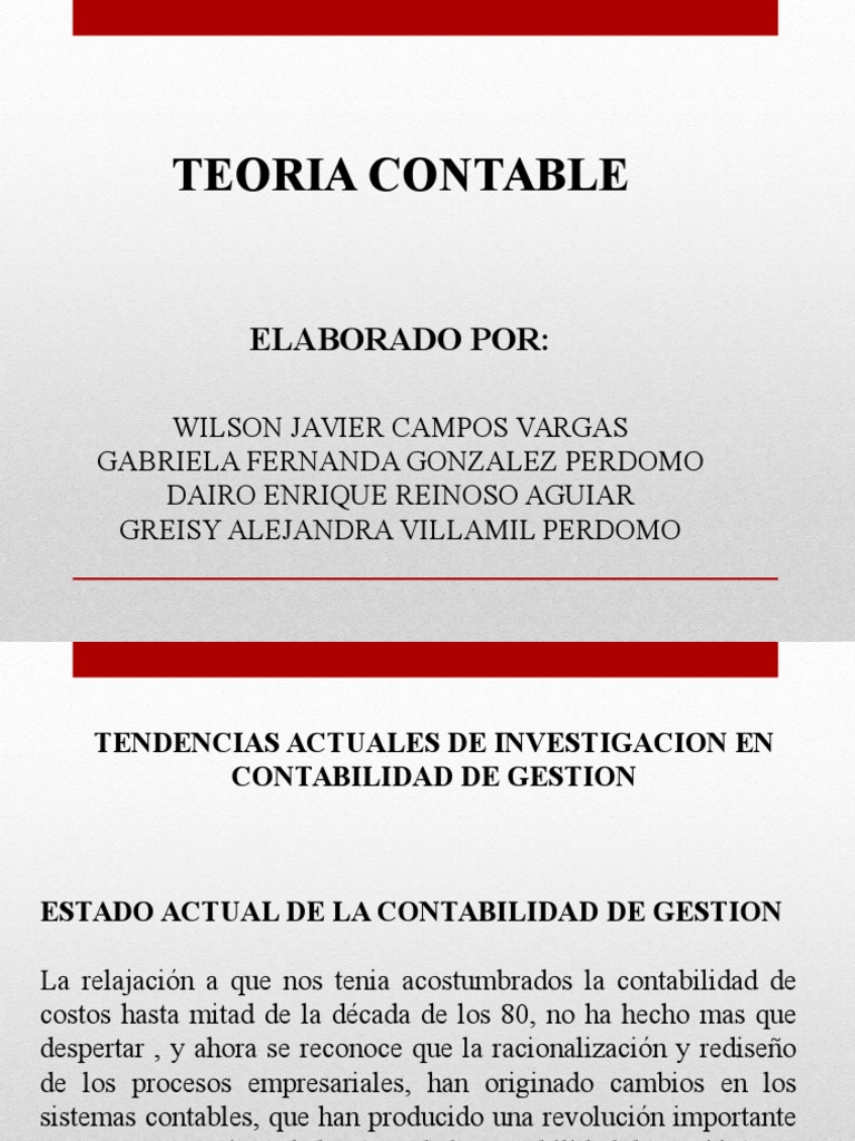 Teoria Contable | PDF | Contabilidad de gestión | Contabilidad