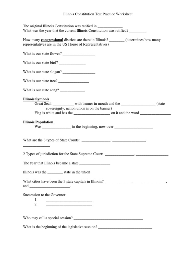 Study Questions For Illinois Constitution | PDF | United States ...