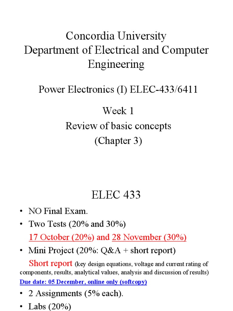 Concordia University Department of Electrical and Computer Engineering ...