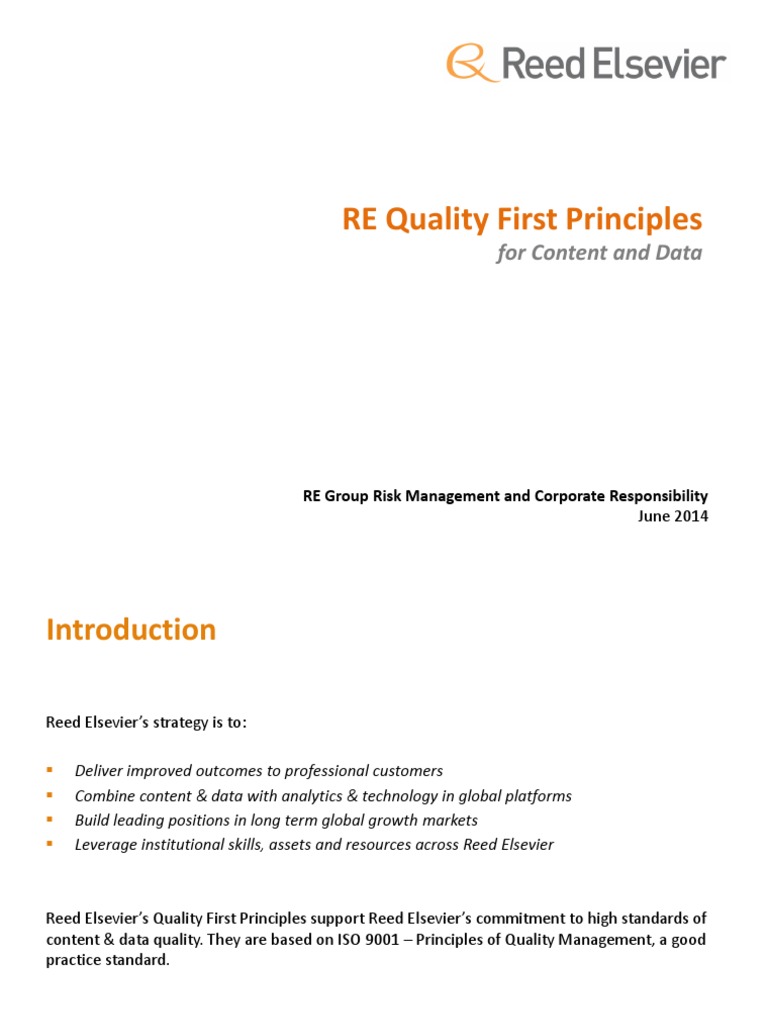 Quality First Principles | PDF | Quality Assurance | Quality Management