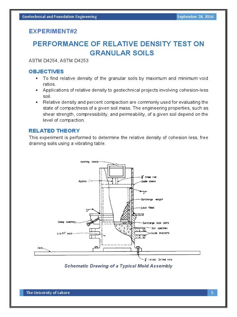 Relative Density Test for Granular Soils | PDF | Geotechnical ...