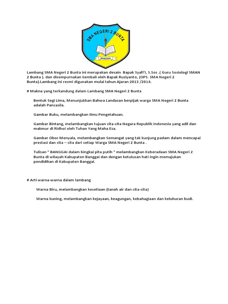 Filosofi Logo Sman 2 Bunta PDF | PDF