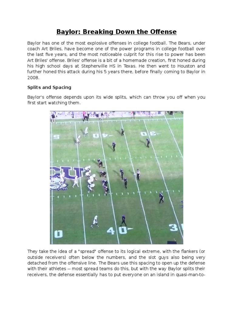 Baylor Offensive Breakdown | PDF | Quarterback | Sports Rules And ...