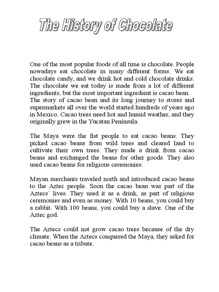 7374 Reading Comprehension | PDF | Chocolate | Cocoa Bean