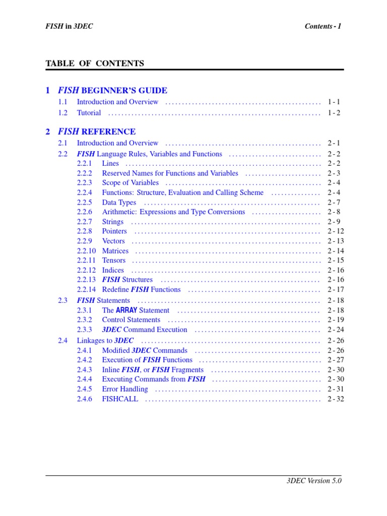Fish Beginner'S Guide: Fish in 3dec Contents - 1 | PDF | Function (Mathematics) | Scalar ...
