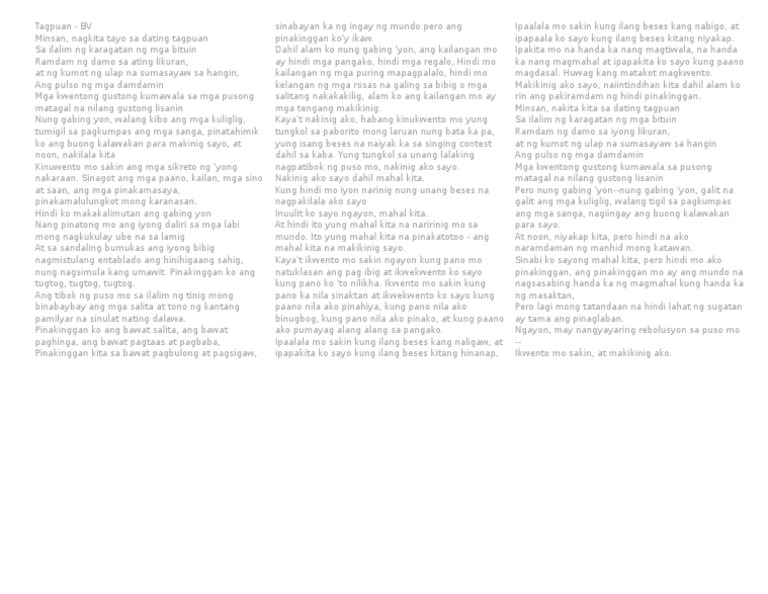 Tagpuan - Brian Vee | PDF