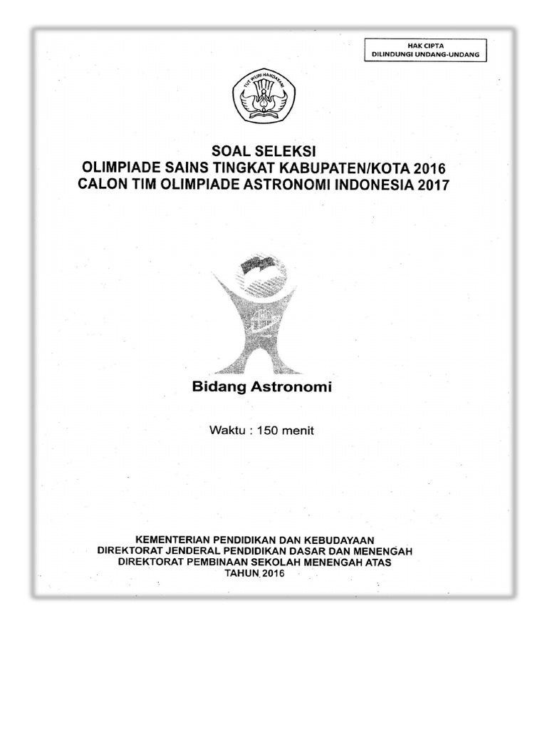 Soal OSK Astronomi SMA 2016 PDF | PDF