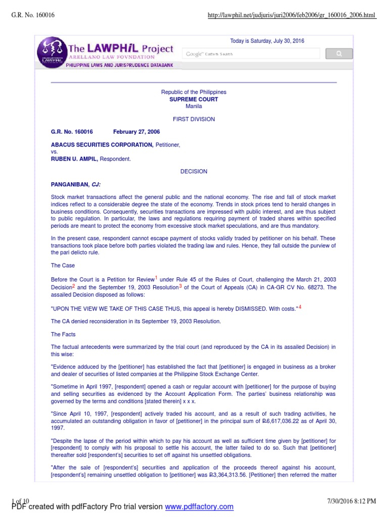 Spec Com - SRC Cases | Download Free PDF | Margin (Finance ...