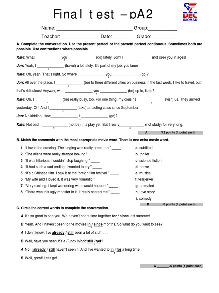 F - Final Written Test - PA2 PDF | PDF