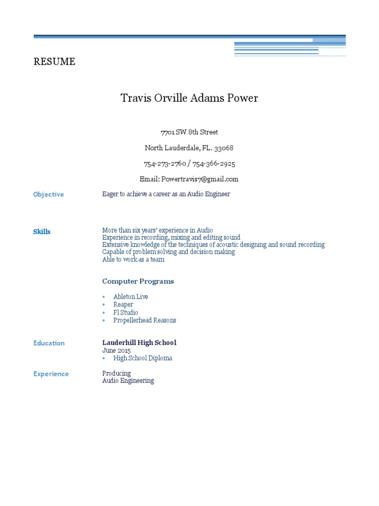 Resume - Travis Power | PDF