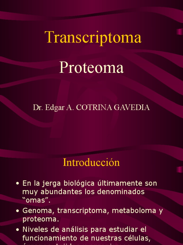 Genoma, Transcriptoma y Proteoma: Claves Biológicas | PDF | Adn ...
