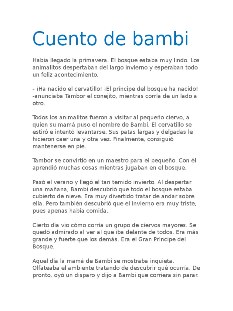 Cuento de Bambi Palomino | PDF