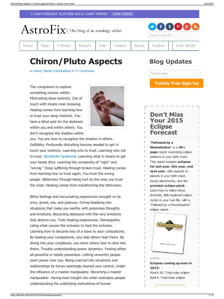 Chiron-Pluto Aspects Chiron Opposite Pluto Chiron Trine | PDF | Planets ...