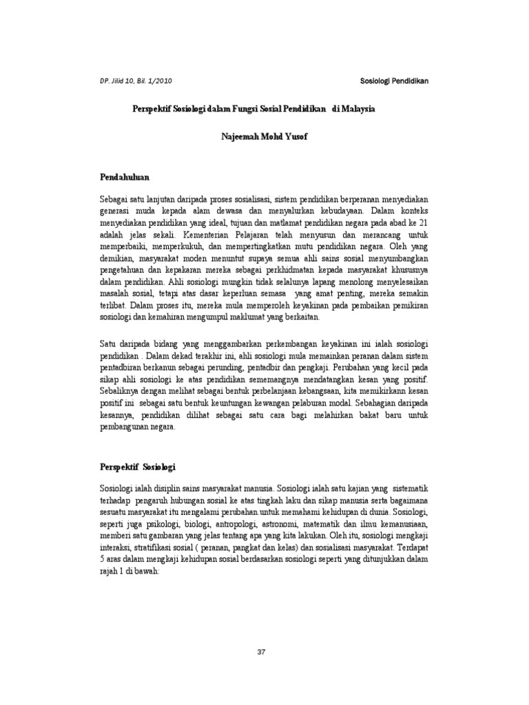 Sosiologi Pendidikan | PDF