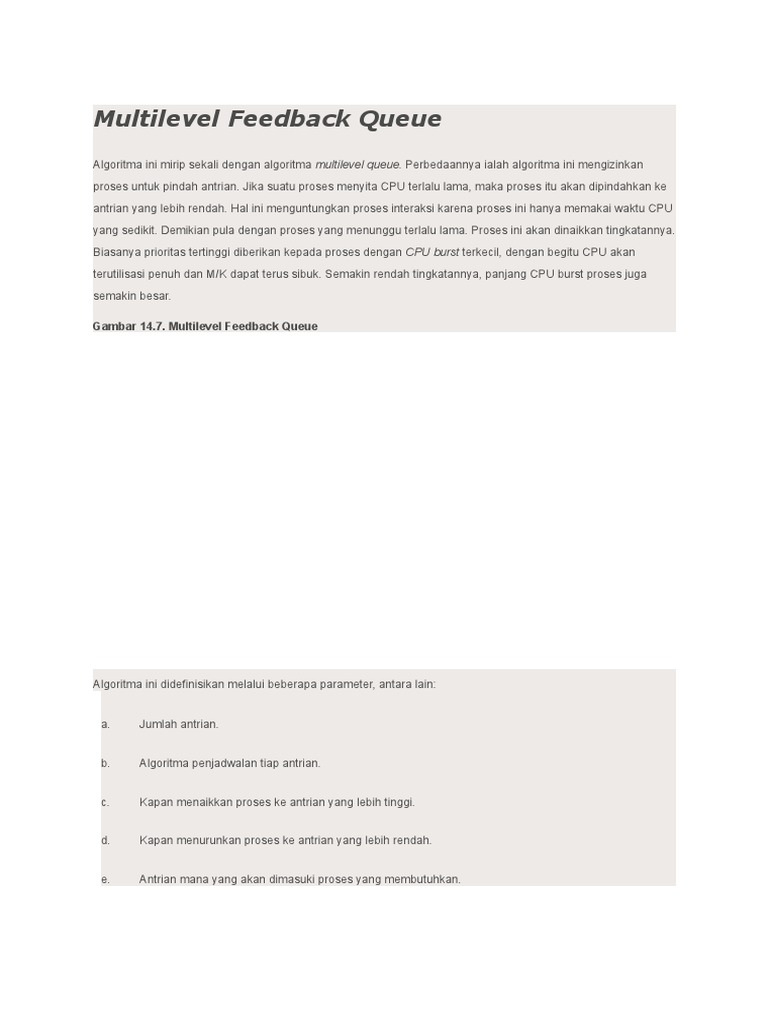 Multilevel Feedback Queue Pdf Komputer 3511