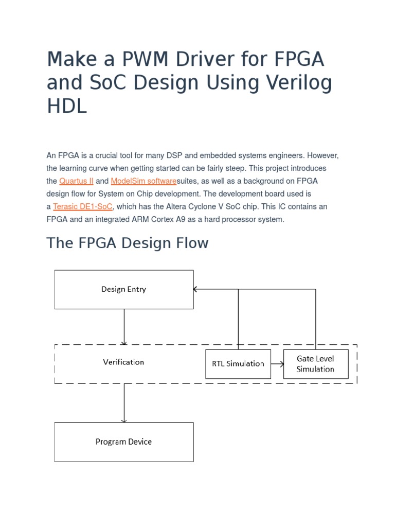 PWM Driver Verilog | PDF | Field Programmable Gate Array | Electronic Design