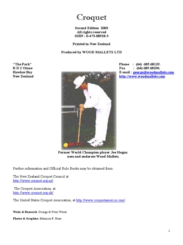 Croquet Rulebook | PDF | Ball Games | Games Of Physical Skill