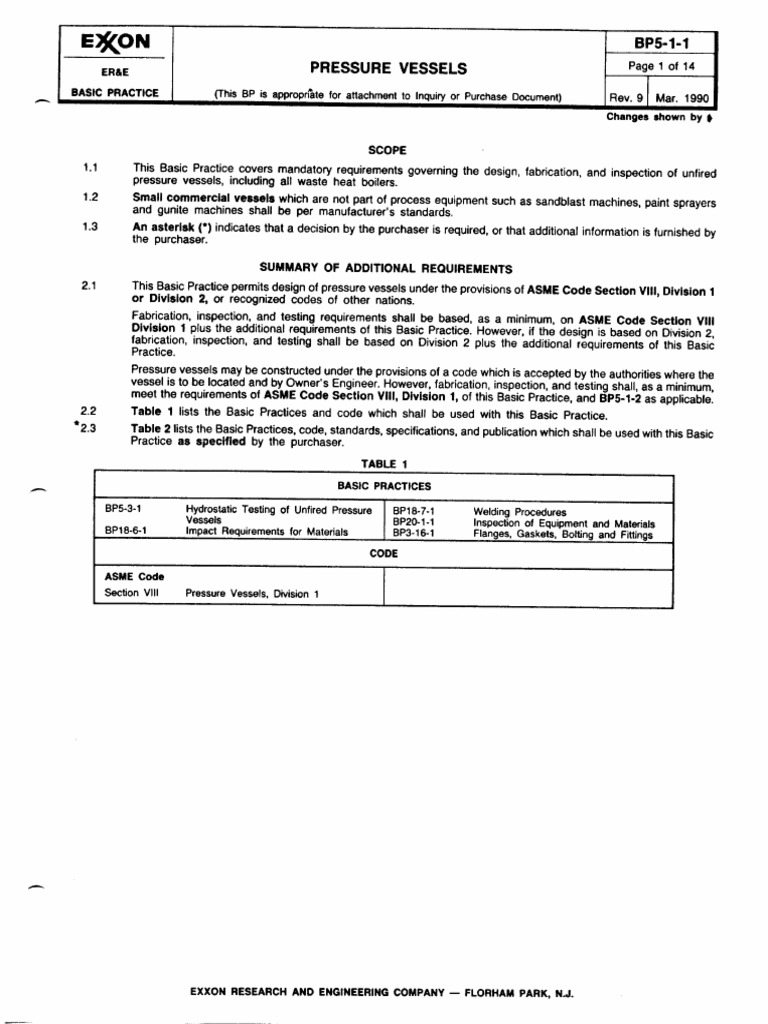 Exxon Pressure Vessel Design Guidelines | PDF