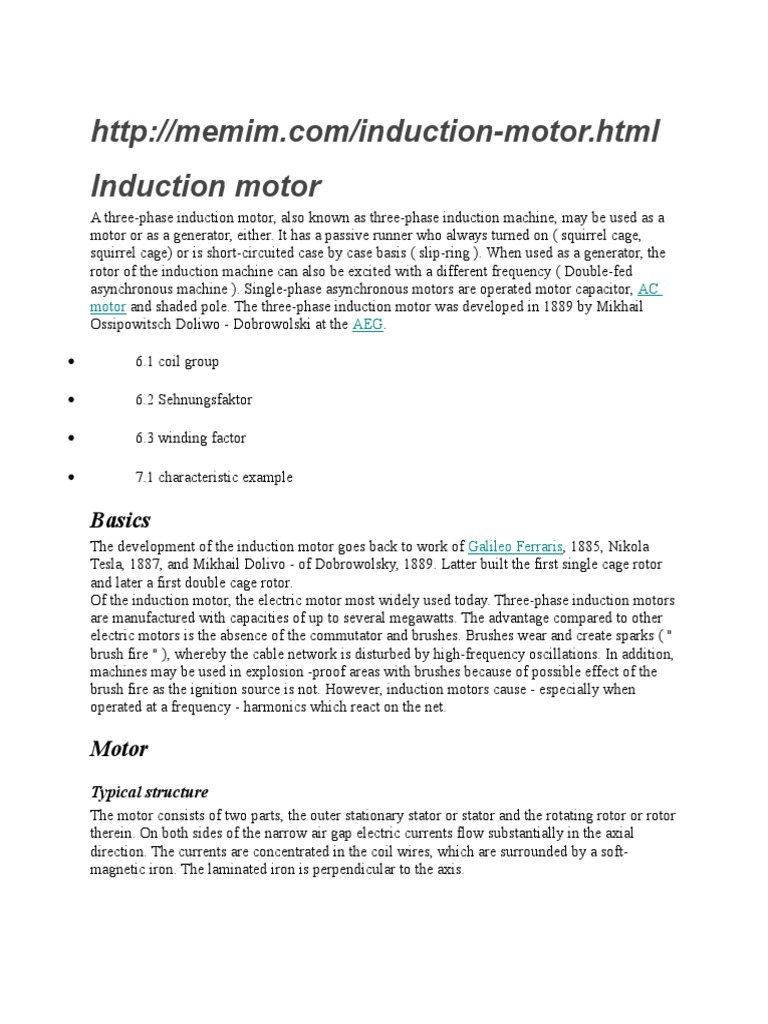 Induction Motor | PDF | Engines | Electric Motor