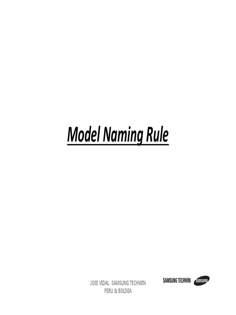 Samsung Techwin Model Naming Guide | PDF | Technology & Engineering