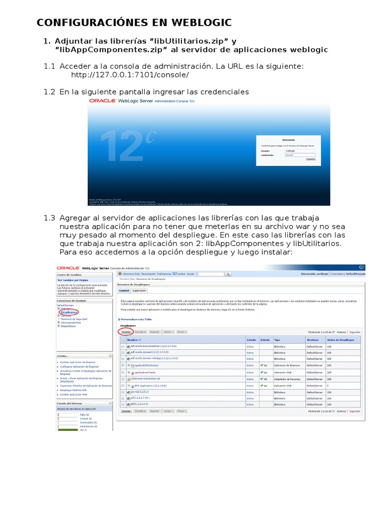 Configuraciones en Weblogic | PDF | Informática | Software