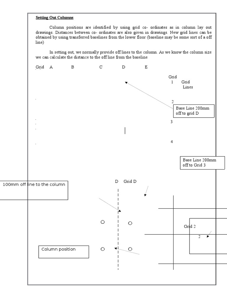 Setting Out Columns | PDF | Surveying | Civil Engineering
