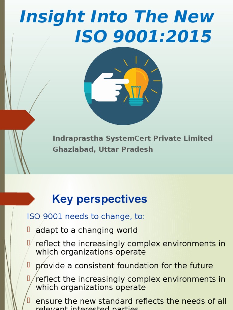 ISO 9001_2015 ppt | Iso 9000 | Quality Management
