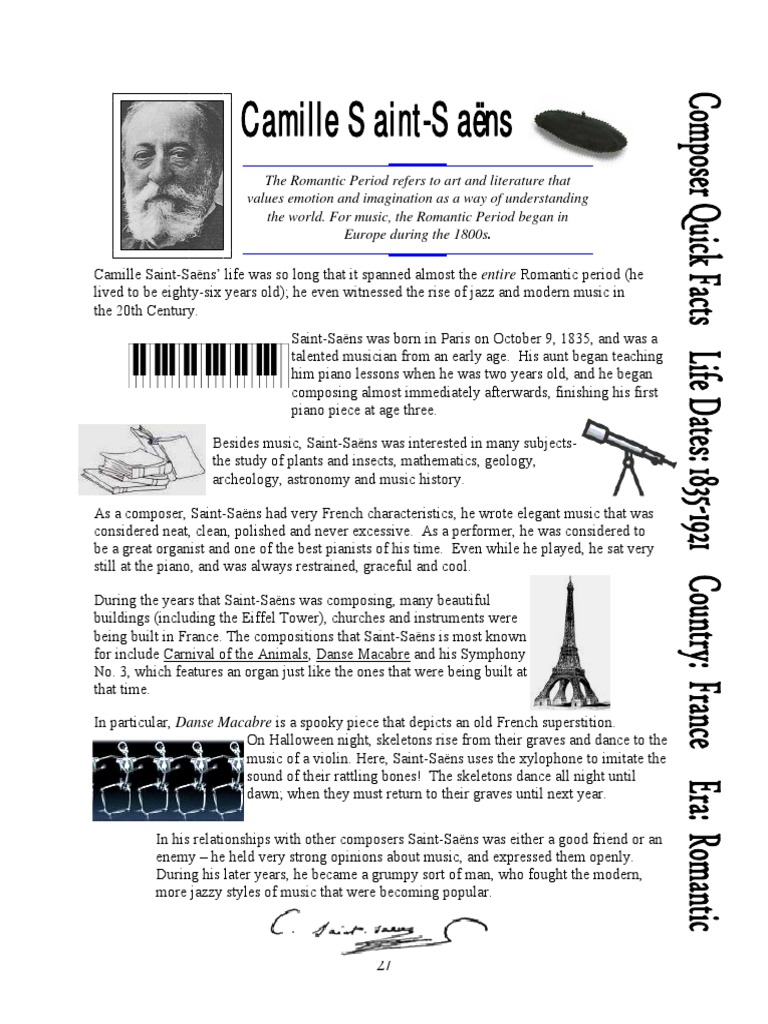 Saint Saens PDF | PDF | Camille Saint Saëns | Entertainment