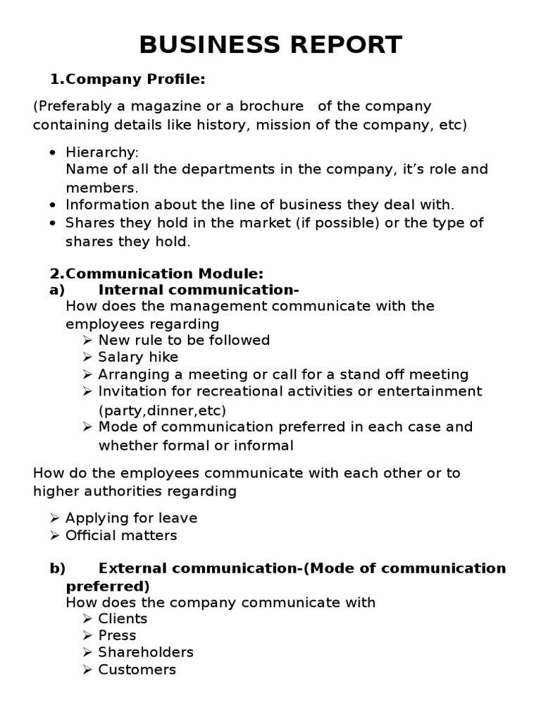 Business Report | PDF