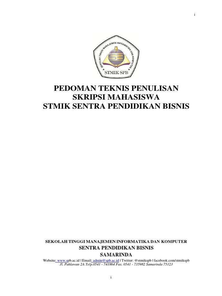 Panduan SKRIPSI STMIK SPB Revisi Februari 2015 | PDF