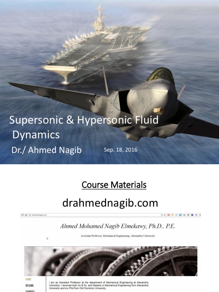 Supersonic & Hypersonic Fluid Dynamics: DR./ Ahmed Nagib | PDF ...