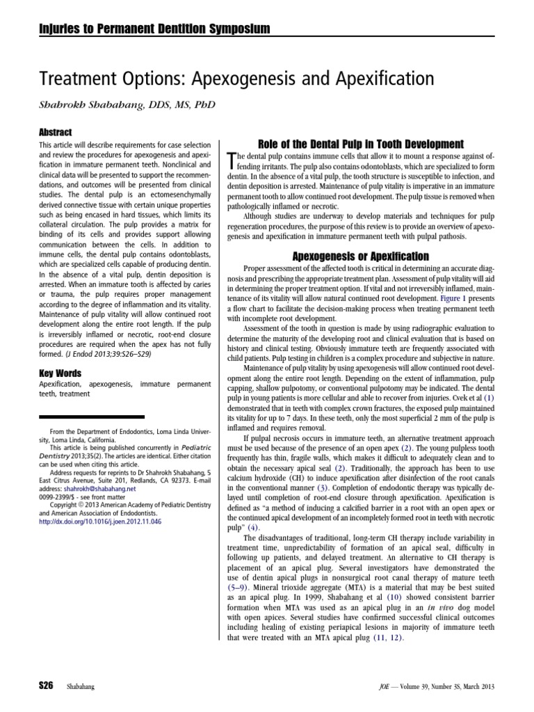 Apexogenesis and Apexification | PDF | Mouth | Dentistry Branches