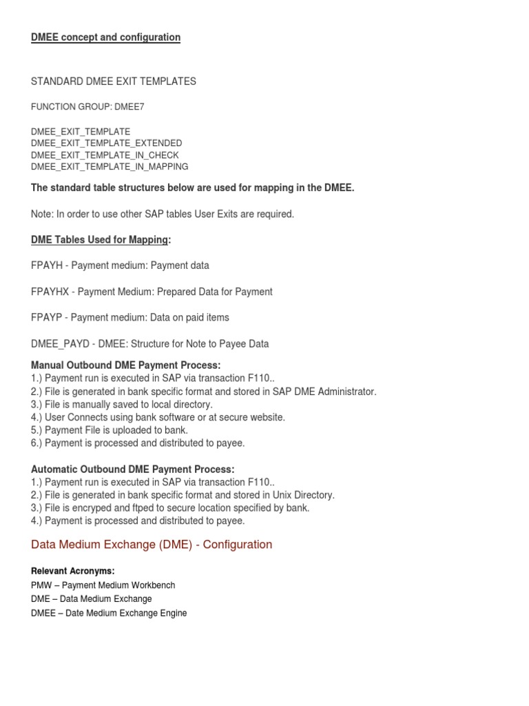 DMEE Config and Concept PDF | PDF