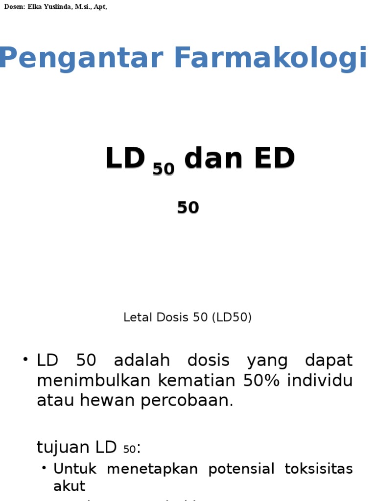 Pengantar LD50 dan ED50 dalam Toksikologi | PDF