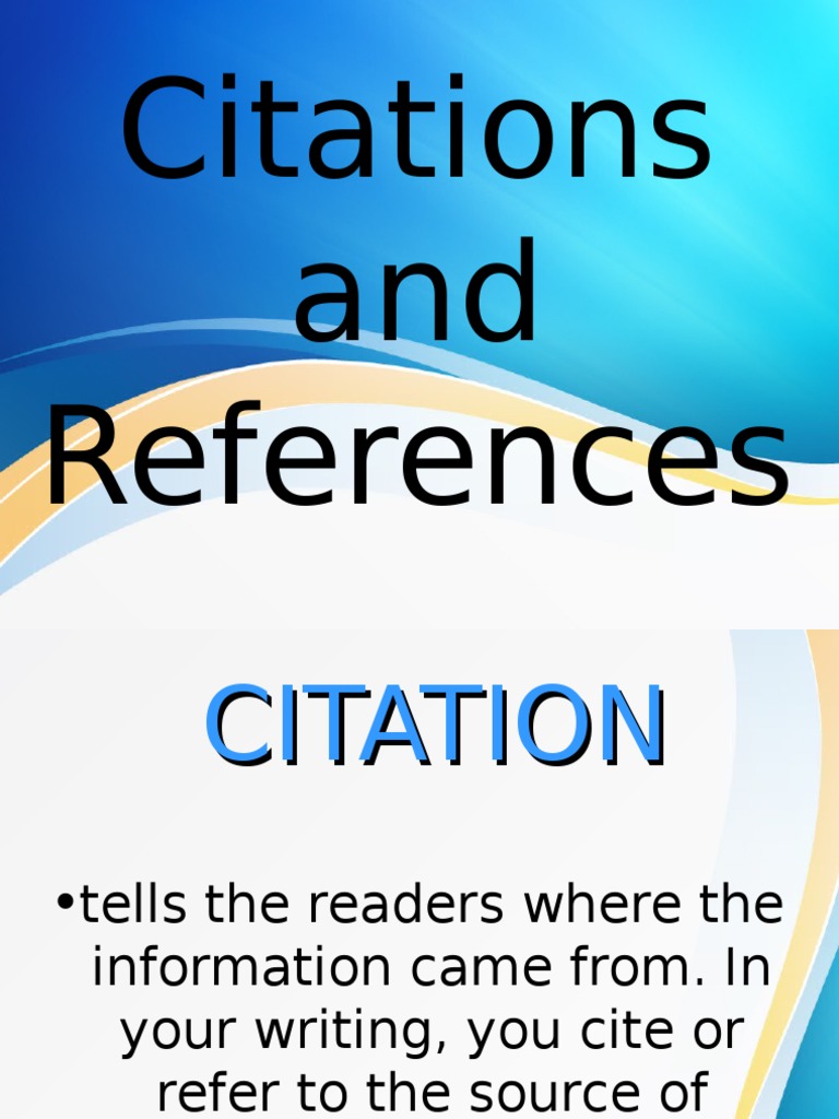 Citation vs. Reference Explained | PDF | Citation | Scholarly Communication