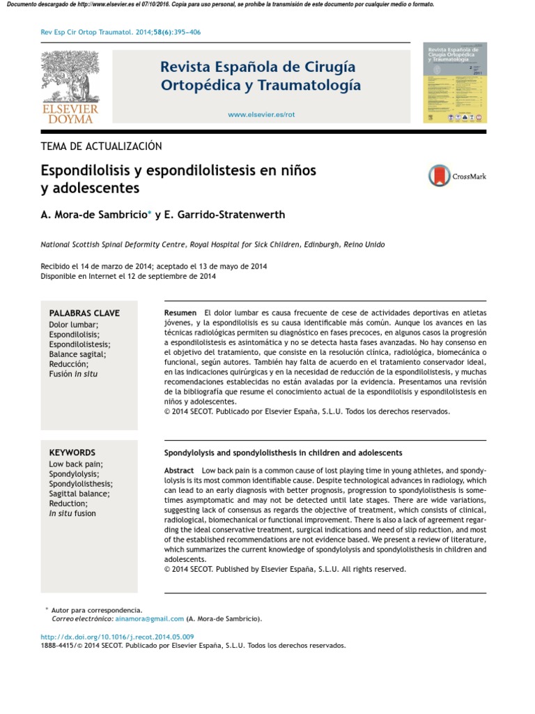 Espondilolisis Listesis | PDF | Pelvis | Sistema musculoesquelético