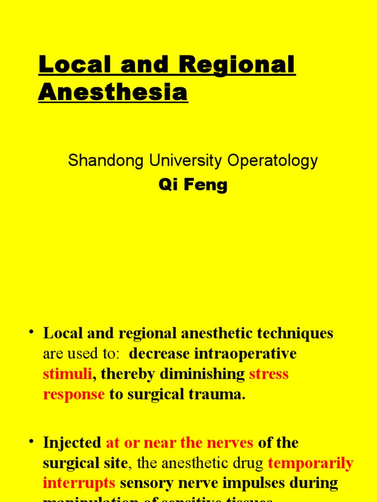 Local vs Regional Anesthesia Explained | PDF | Anesthesia | Monitoring ...