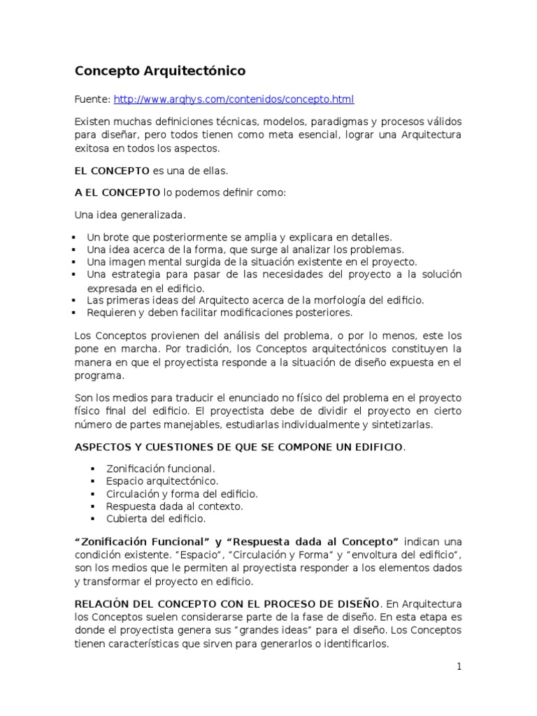El Concepto en Arquitectura | PDF | Diseño | Concepto